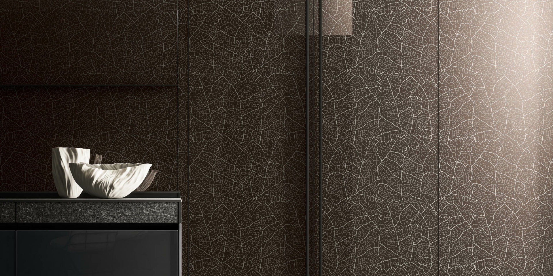 Vitrum mit Grafikeffekt - Valcucine Frankfurt